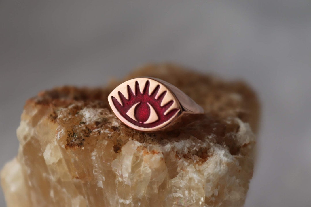 Signet Ring Eye Signet Ring Custom Ring Sterling Silver - Etsy