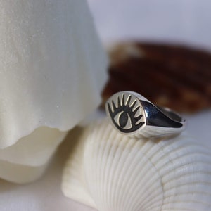 Signet Ring Eye Signet Ring Custom Ring Sterling Silver - Etsy
