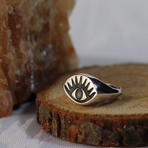 Signet Ring Eye Signet Ring Custom Ring Sterling Silver - Etsy
