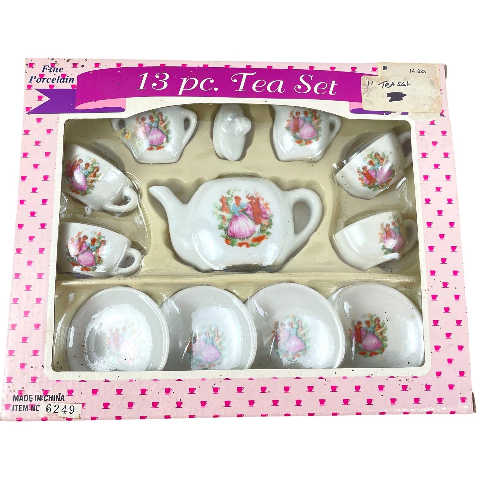 Vintage 13 Piece Fine Porcelain Tea Set Princess Prince Tea Party Play ...