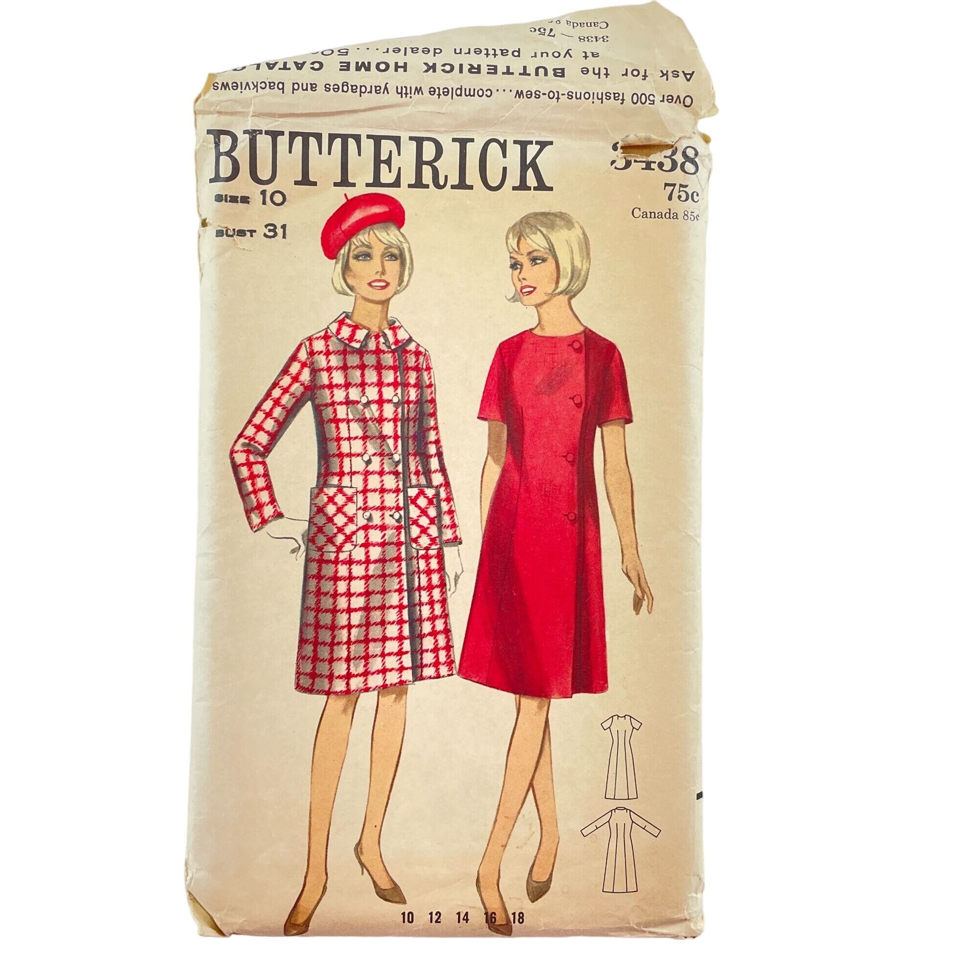 Lot of 7 Vintage Butterick Sewing Patterns Sz 10 1960s 1970s Cut - Etsy