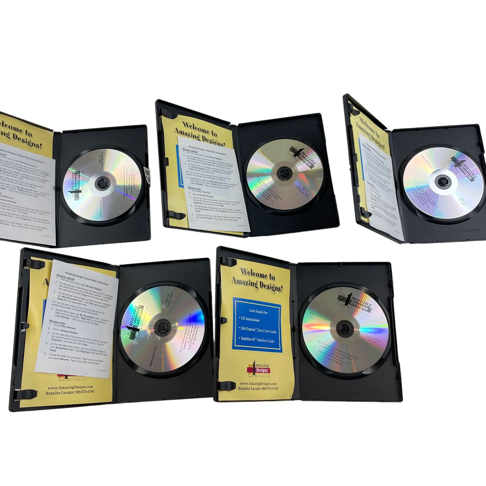 Lot of 5 Amazing Designs Embroidery Solutions Patterns Floral Kids ...