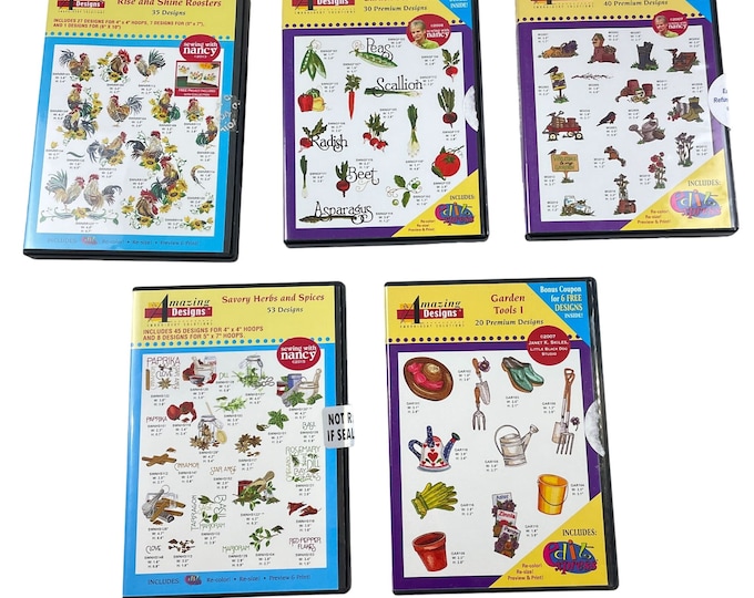 Lot of 5 Amazing Designs Embroidery Solutions Pattern Cds - Etsy