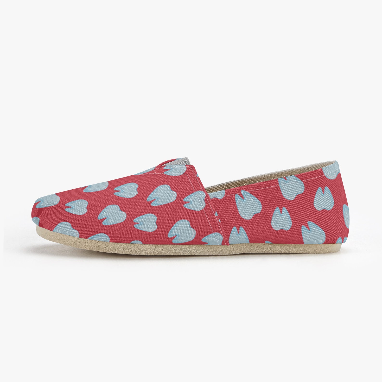 Canvas Toms Shoes Tooth Pattern Pink Flash Women Comfy Shoes - Etsy