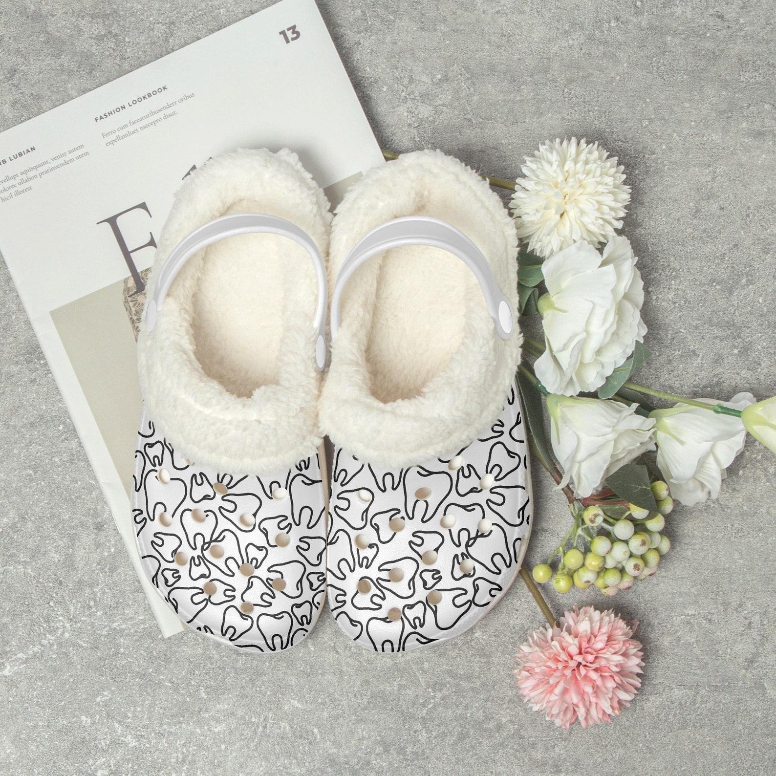 Dental Assistant Lined White Clogs Dental Hygienist Dental - Etsy