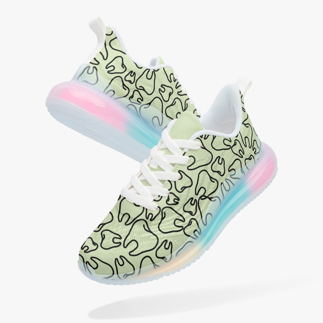 Dental Shoes Tooth Pattern Air Cushioned Shoes Mesh Knit Women Sneakers ...