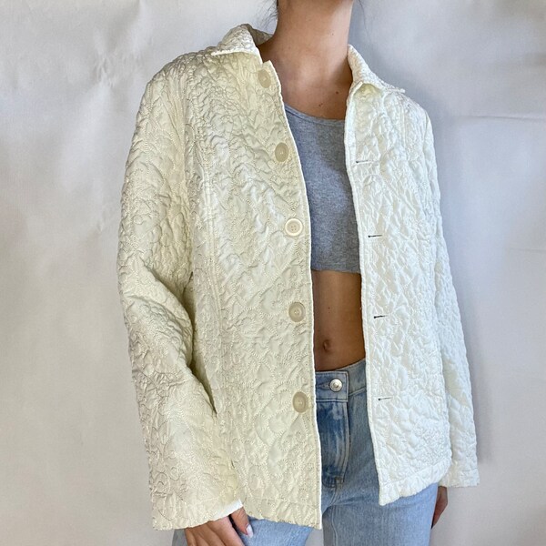 Cream Leather Jacket - Etsy