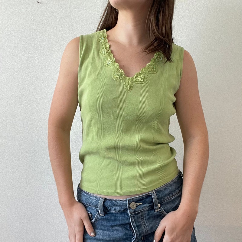Green Y2k Top - Etsy