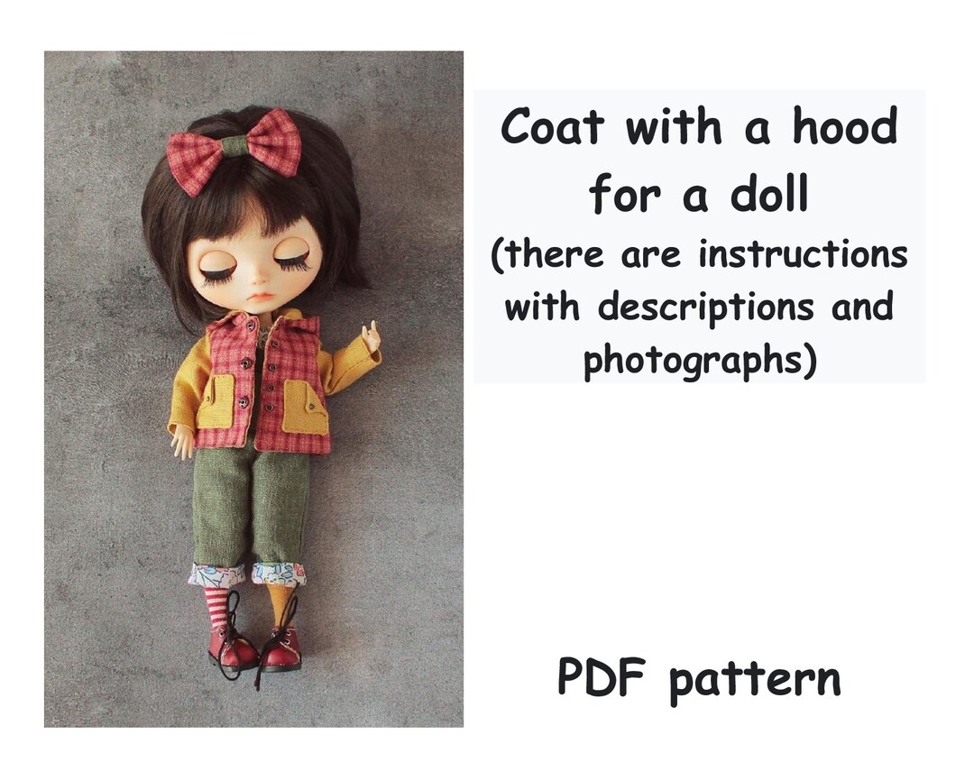 Hooded Jacket Pdf for Doll / Pattern for a Doll / Jacket Pattern With a ...