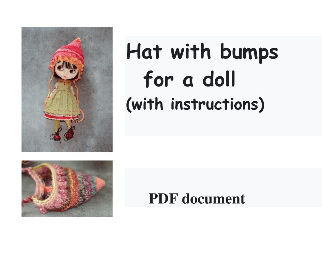 Master Class Hat for Dolls/ Hat for Doll Pdf Pattern/ Knitted Hat for ...