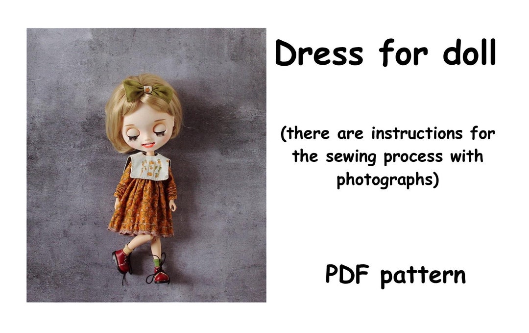 Dress Pattern for a Doll PDF File/ Dress for Dolls PDF| - Etsy