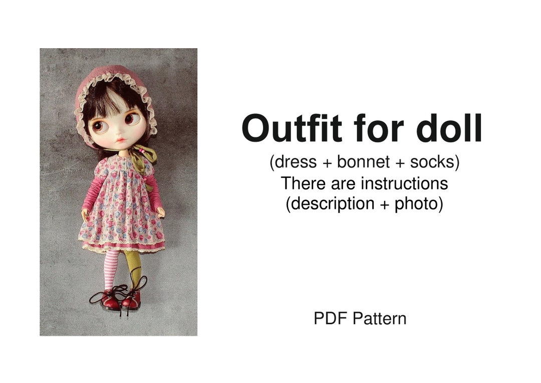 Outfit Fo Doll PDF Pattern/ PDF Pattern for Doll/ Dolls Clothes PDF ...