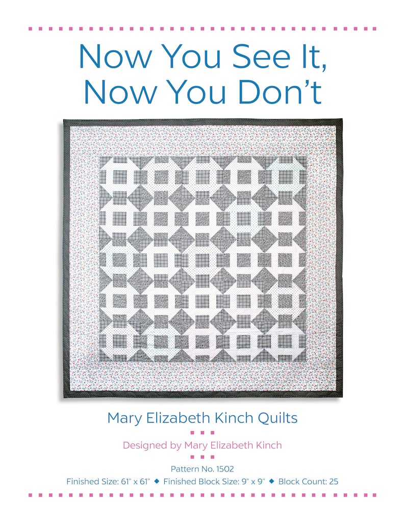 Now You See It, Now You Don't Quilt Churn Dash PDF Quilt Pattern - Etsy