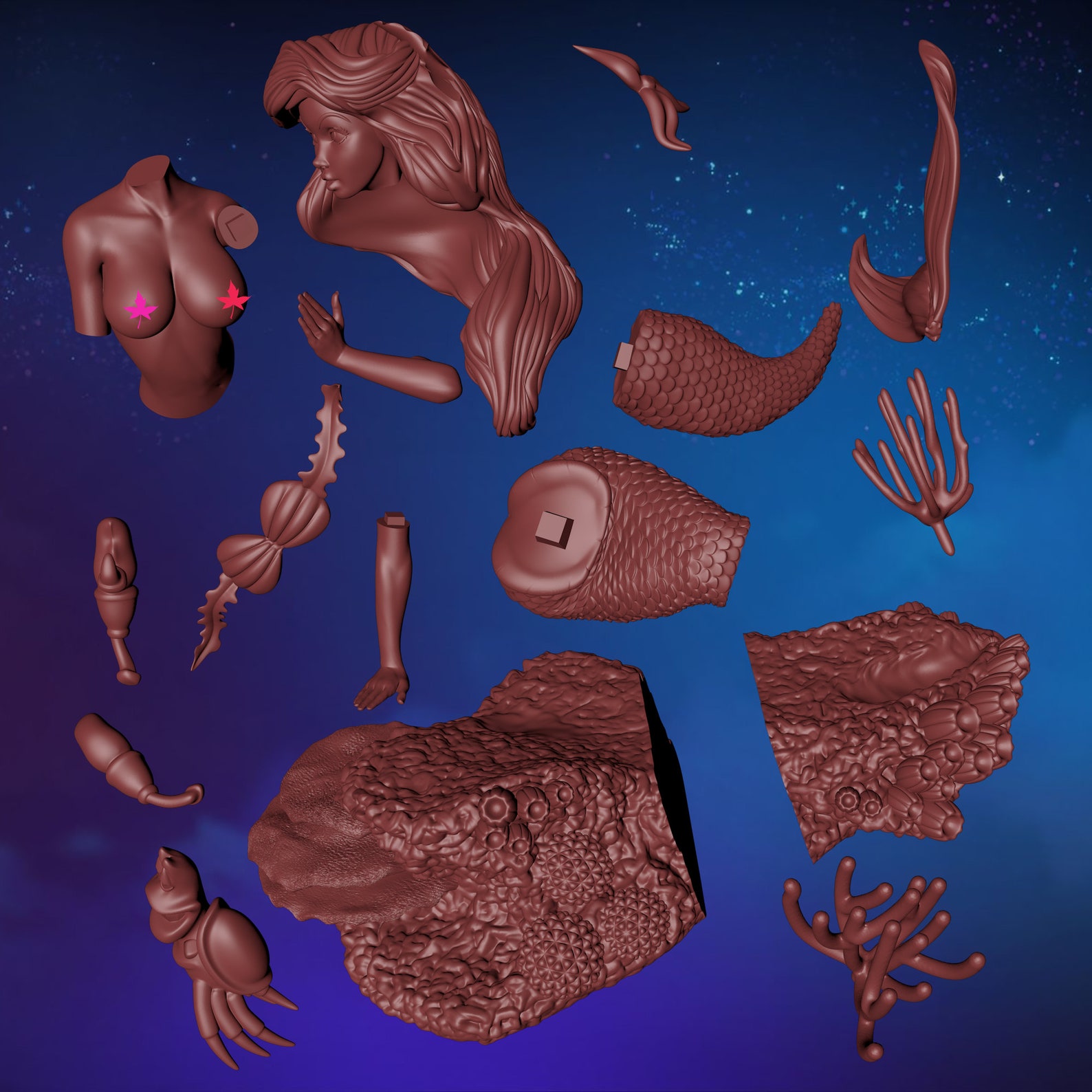 Sexy Mermaid Stl File For 3d Printing V1 Etsy