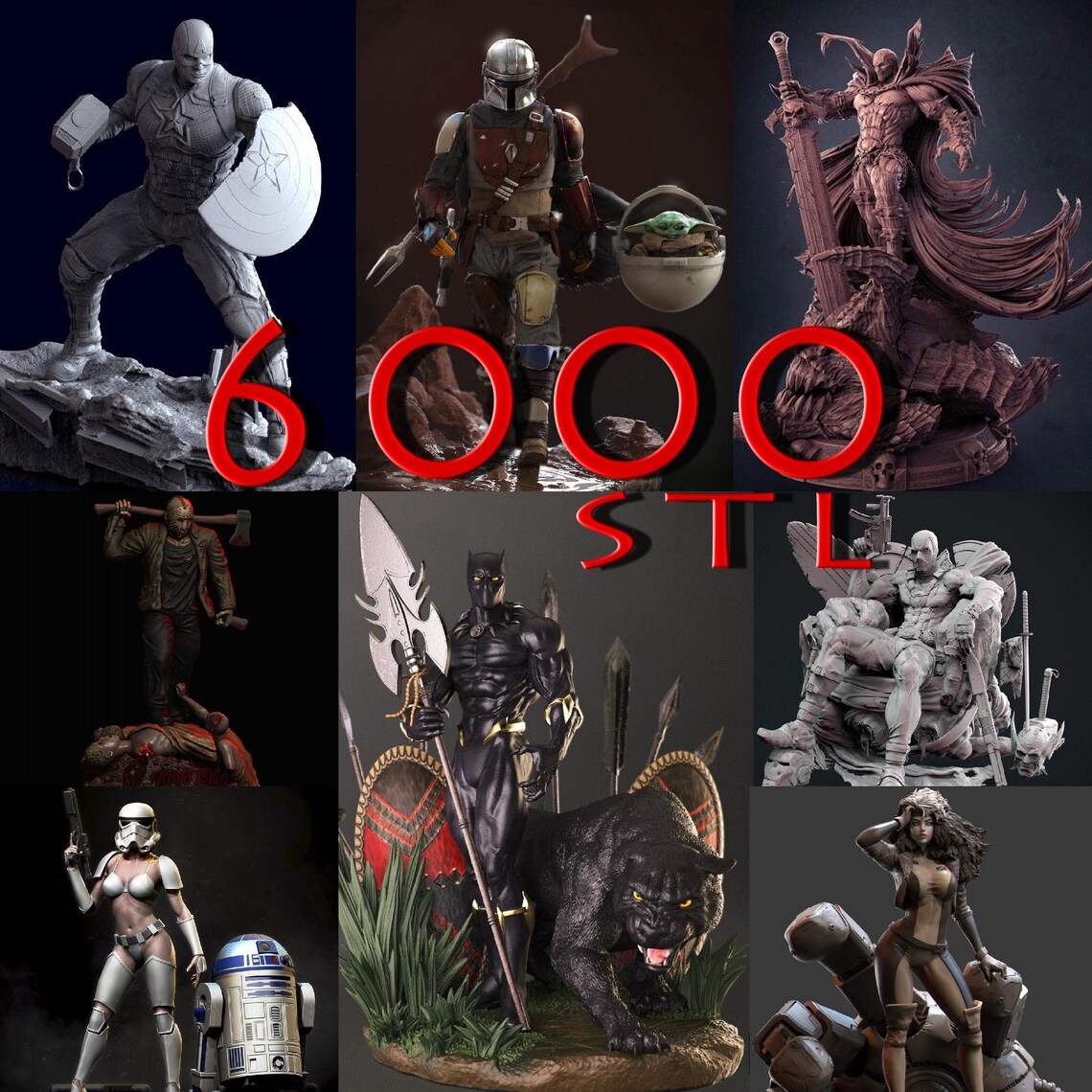 Mega Stl Pack 6000 All 3d Print Stl Files Of The Market Etsy