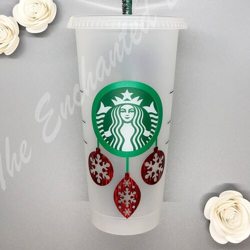 Coffee Cup Logo Wrap Winter Holiday Designs Circle Starbucks | Etsy
