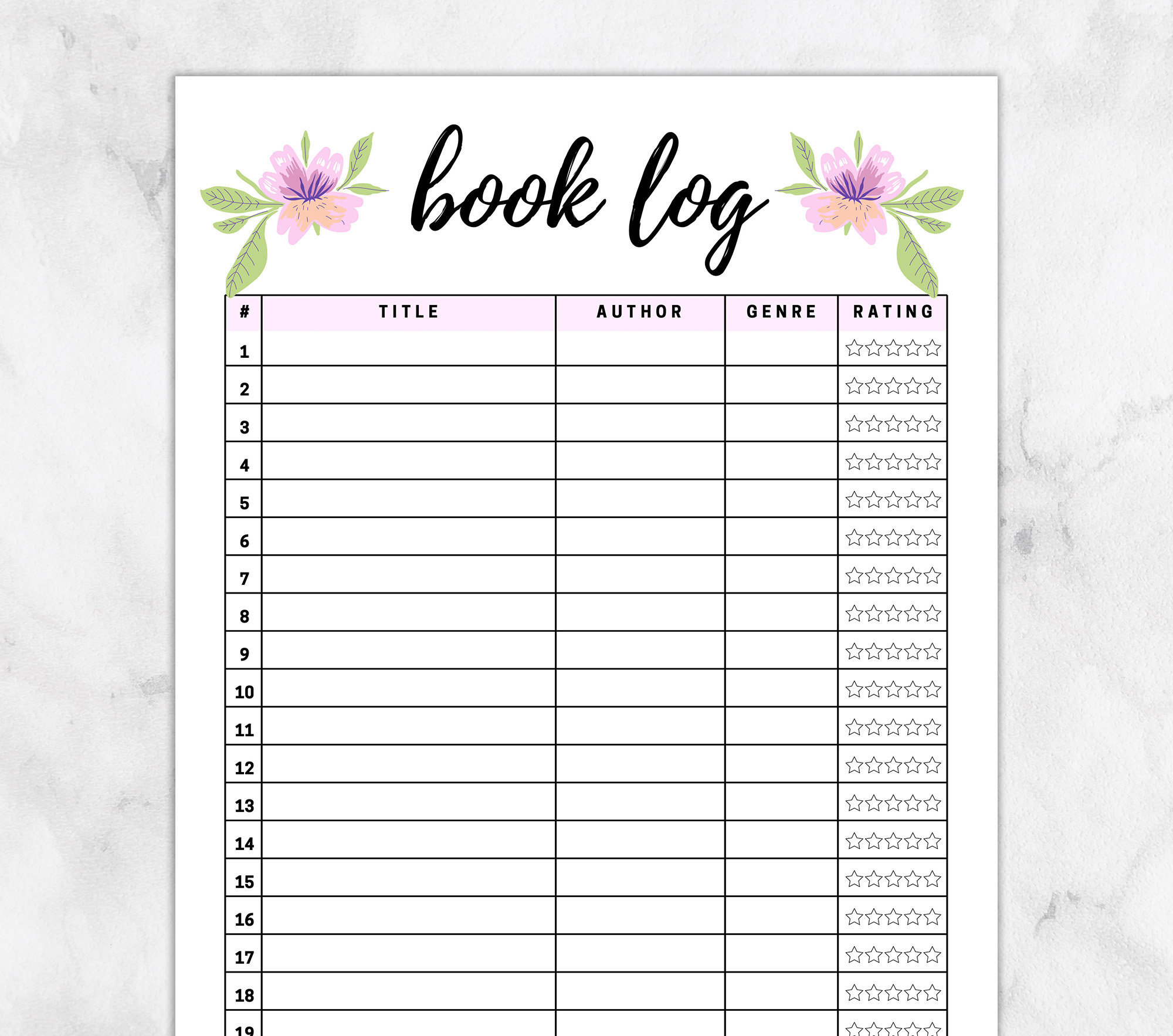 Book/reading Log -- Instant Download -- Goal Tracker - Etsy