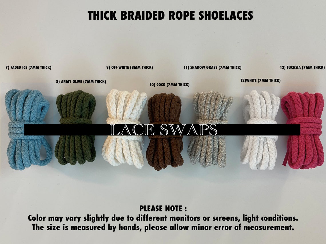 1 Pair Thick Braided Rope Now Available in 39 47 55 63 & 72 Inches Sb ...