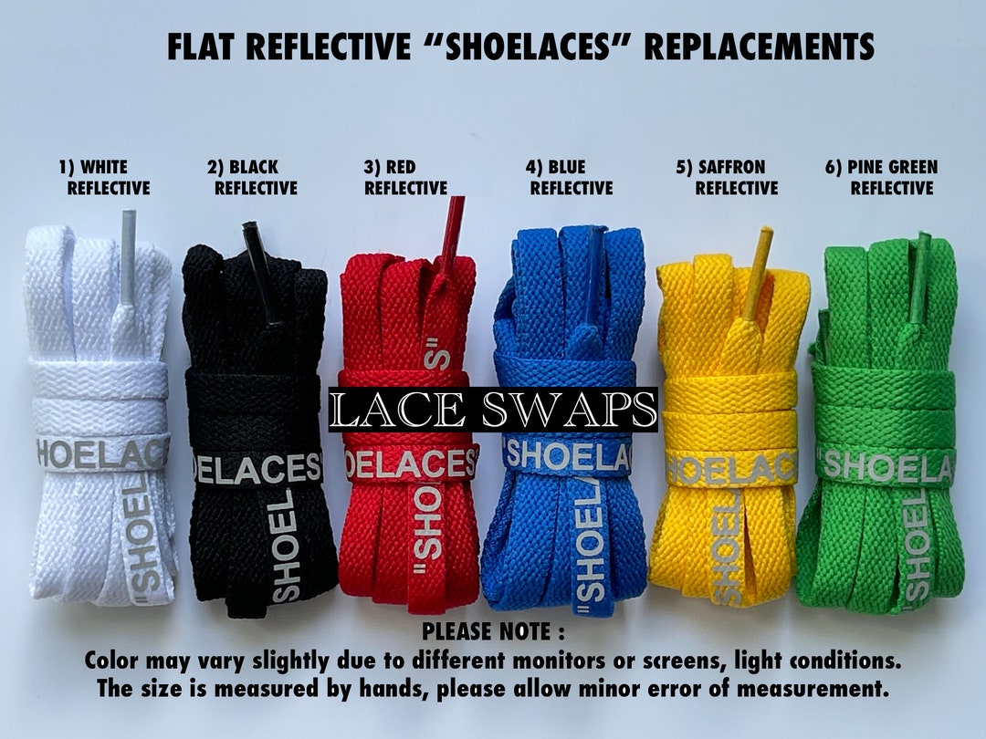 Flat Reflective shoelaces Replacements 12 Colorful Custom Shoelaces ...
