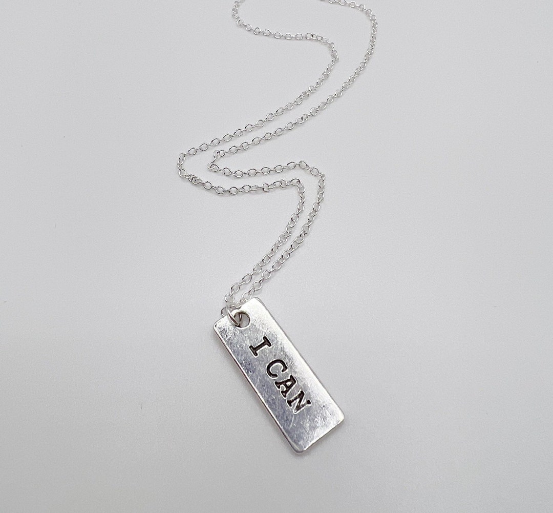 Silver I Can Necklace Motivational Necklace Silver Plated Chain 925 ...