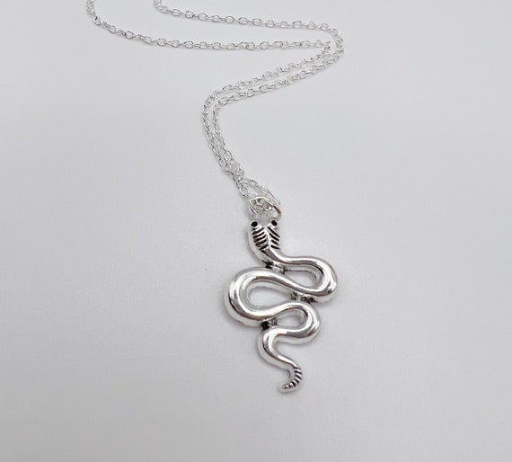 Silver Snake Necklace Snake Jewelry Silver Plated Chain - Etsy