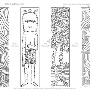Color-yourself Printable Bookmarks - 4 Bookmarks Included (series 2) - Etsy