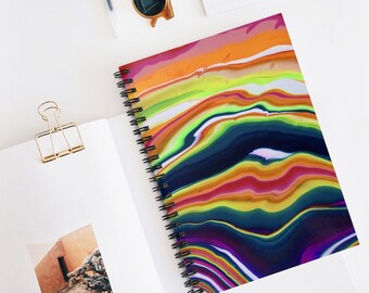 Neon Cube Rubik's Cube Notebook Spiral Ruled Line - Etsy