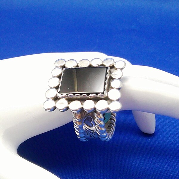 Large Rectangular Onyx Ring - Etsy