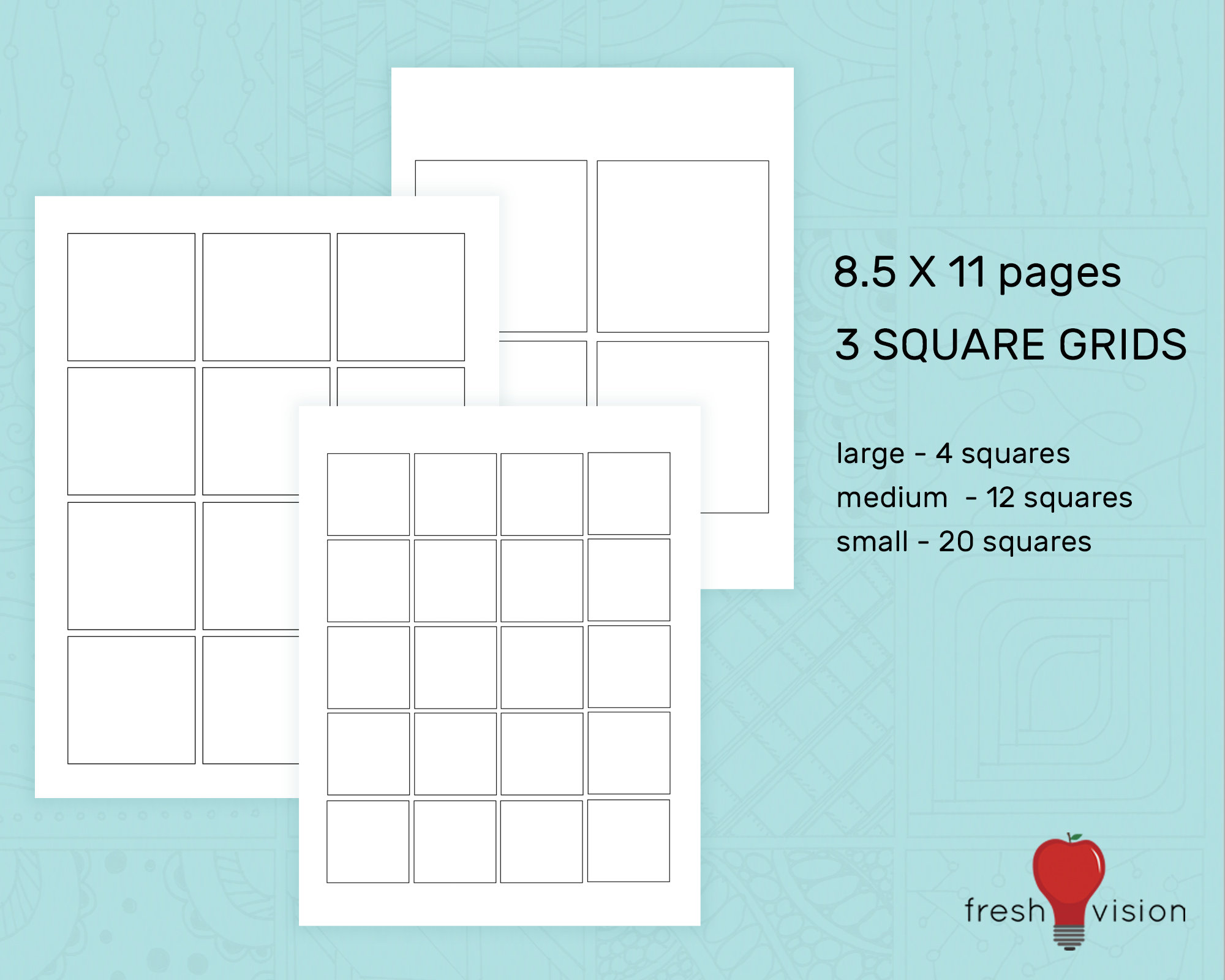Zentangle Grids - Squares and Circles in Small, Medium and Large - Etsy