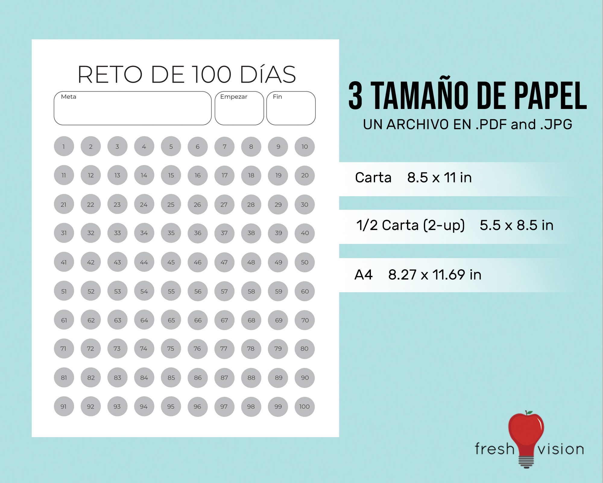 Reto De 100 Días - Etsy