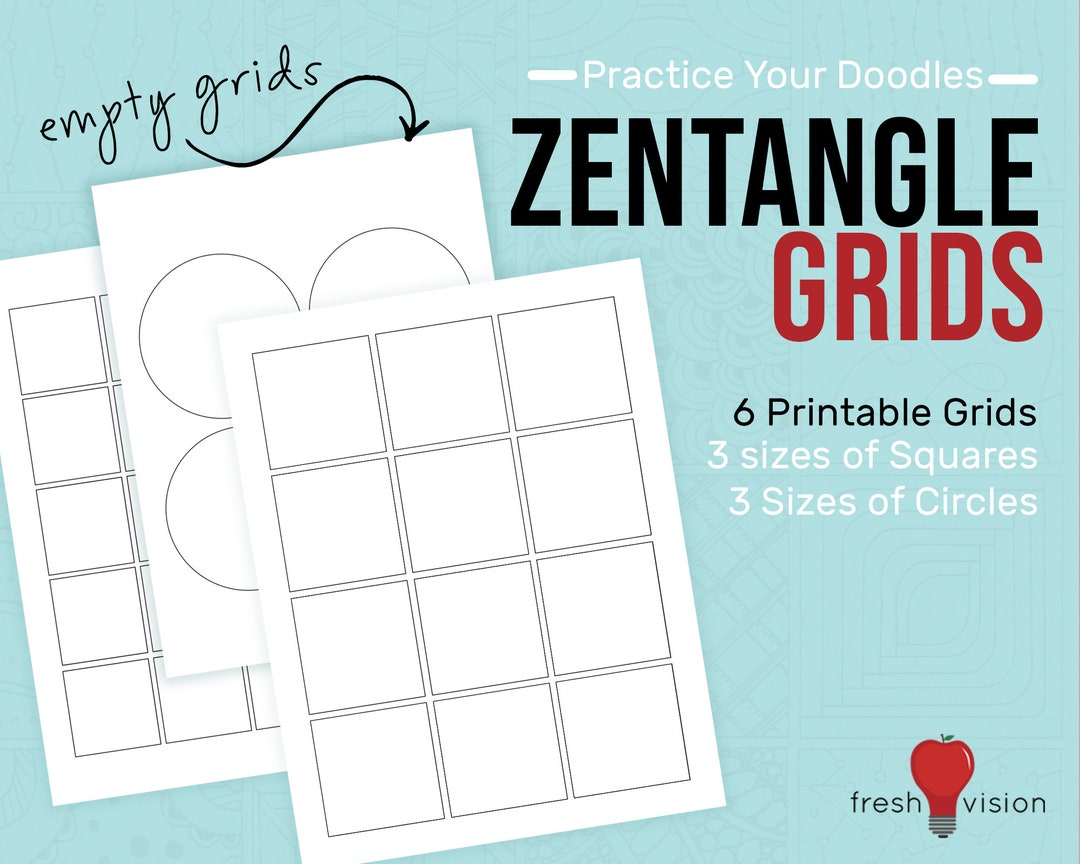 Zentangle Grids - Squares and Circles in Small, Medium and Large - Etsy