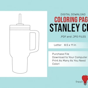 Color Your Own Stanley Cup Coloring Page - Etsy