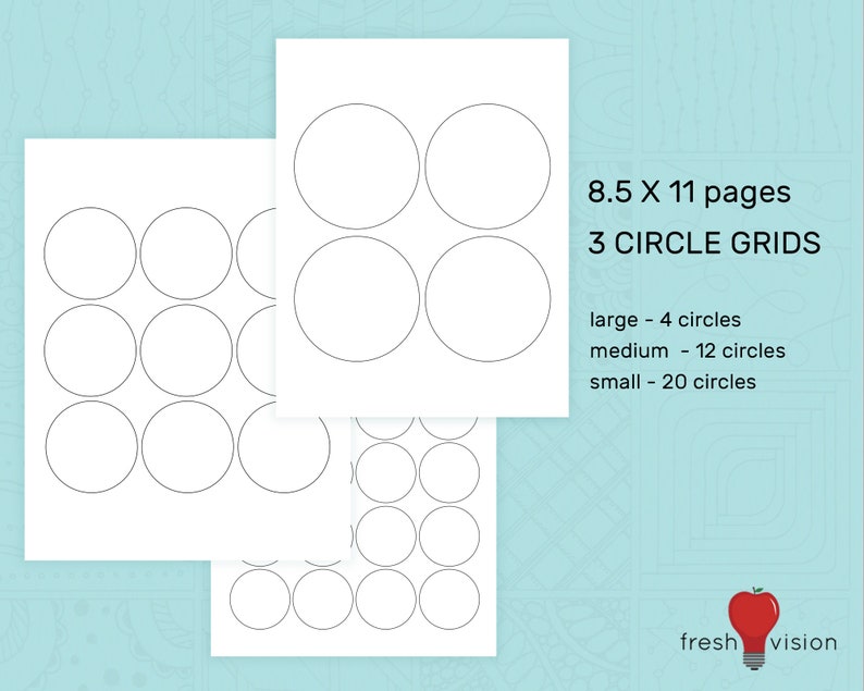 Zentangle Grids - Squares and Circles in Small, Medium and Large - Etsy