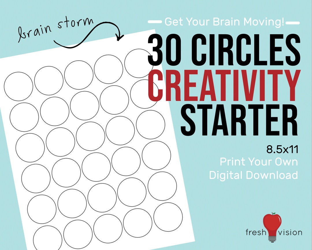 30 Circles Creativity Starter - Exercise for Brainstorming - Etsy