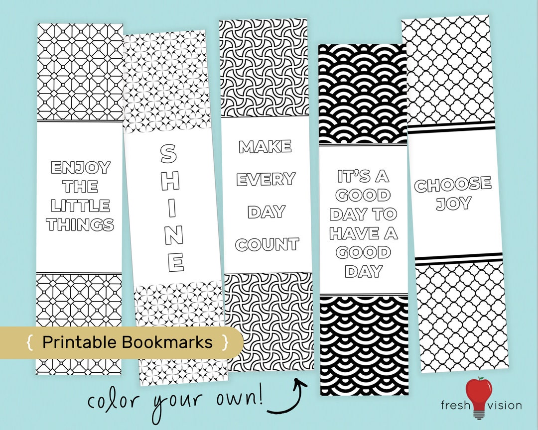 5 Coloring Bookmarks Printable - Inspirational Sayings With Fun ...