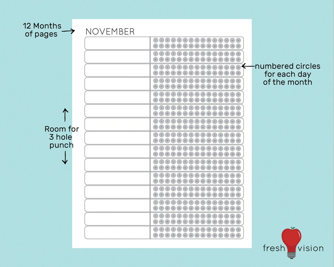 Monthly Habit Tracker 12 Labeled Months Help You to Accomplish Your ...