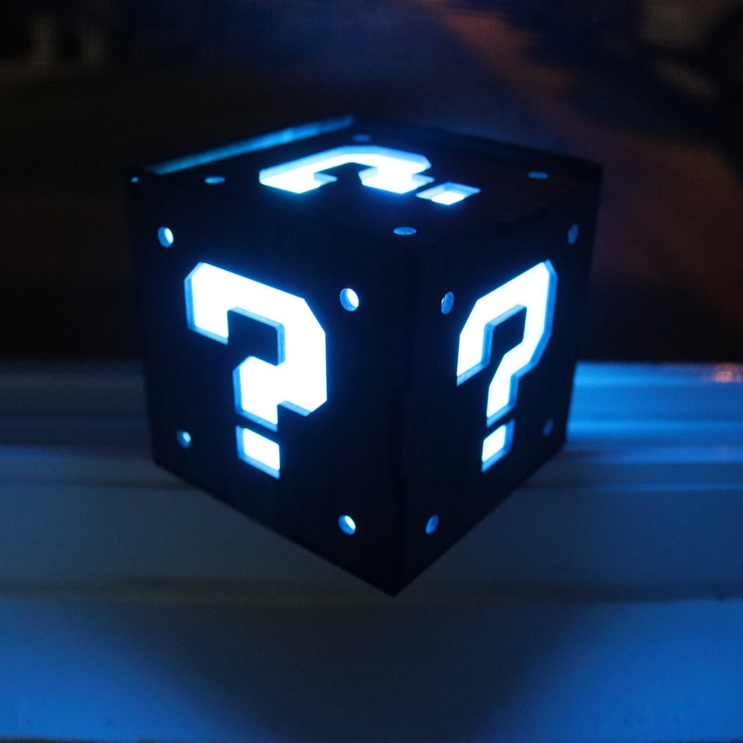 Super Mario Bros Cube Question Block LED Controller Basswood Valentine ...