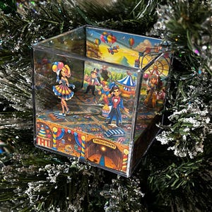 Carnival Spectacle 3D Diorama Cube | Whimsical Fairground Scene - Etsy