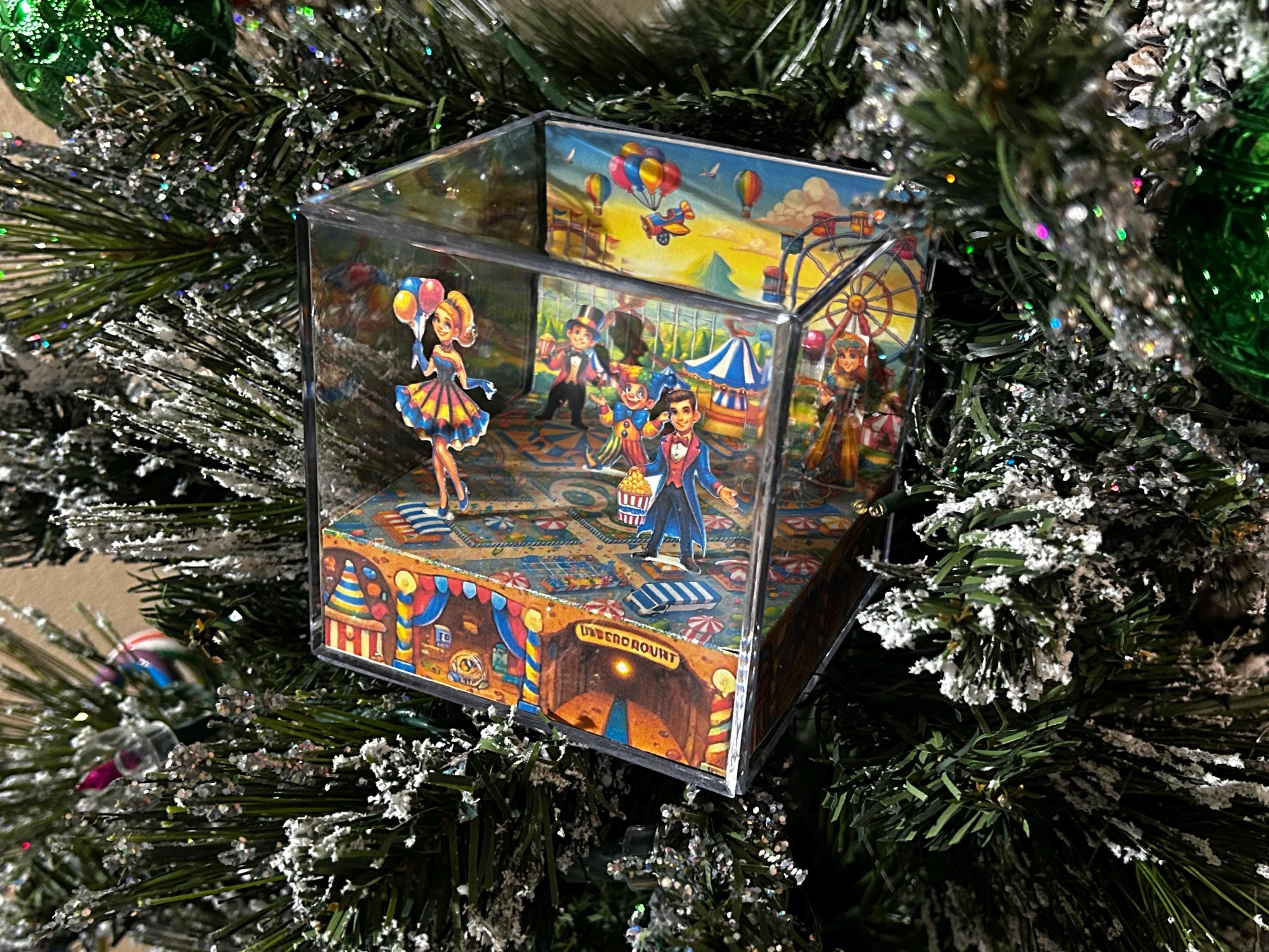 Carnival Spectacle 3D Diorama Cube | Whimsical Fairground Scene - Etsy