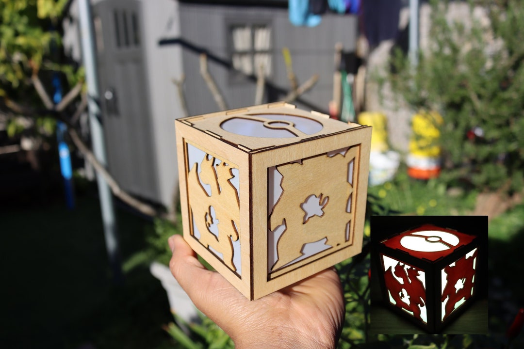 Pokémon Charizard Blastoise 3D Cube Lamp Light Box Basswood Christmas ...