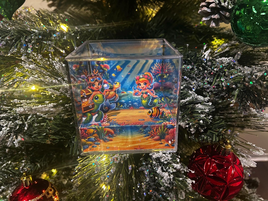 Mermaid Adventure 3D Art Cube Diorama – Handmade Underwater Fantasy ...