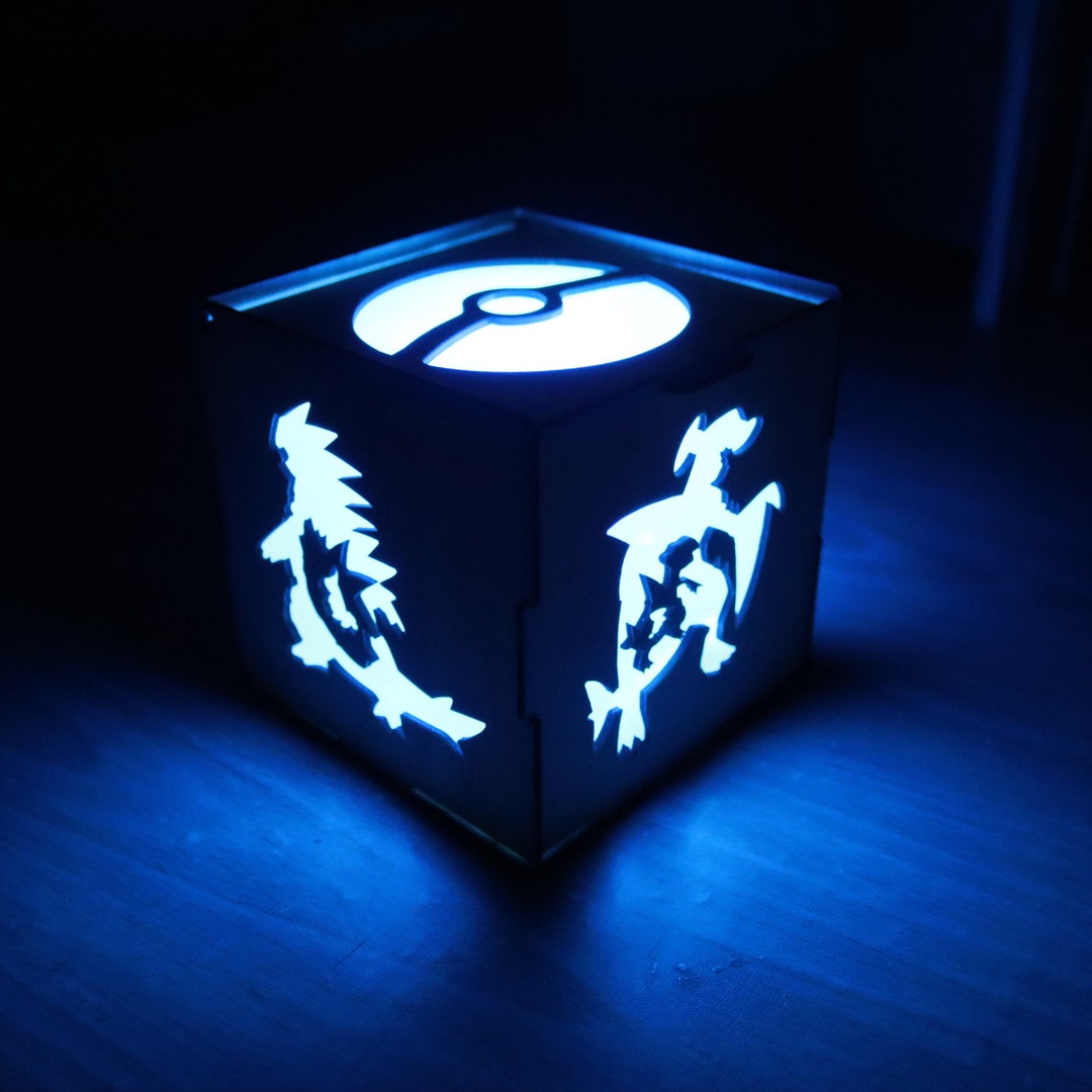 Pokémon Dragonite, Garchomp,tyranitar 3D Cube Lamp Light Box Basswood ...