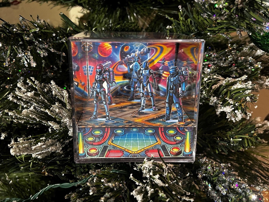 Futuristic Space Robots 3D Art Cube | Sci-fi Diorama With Galactic ...