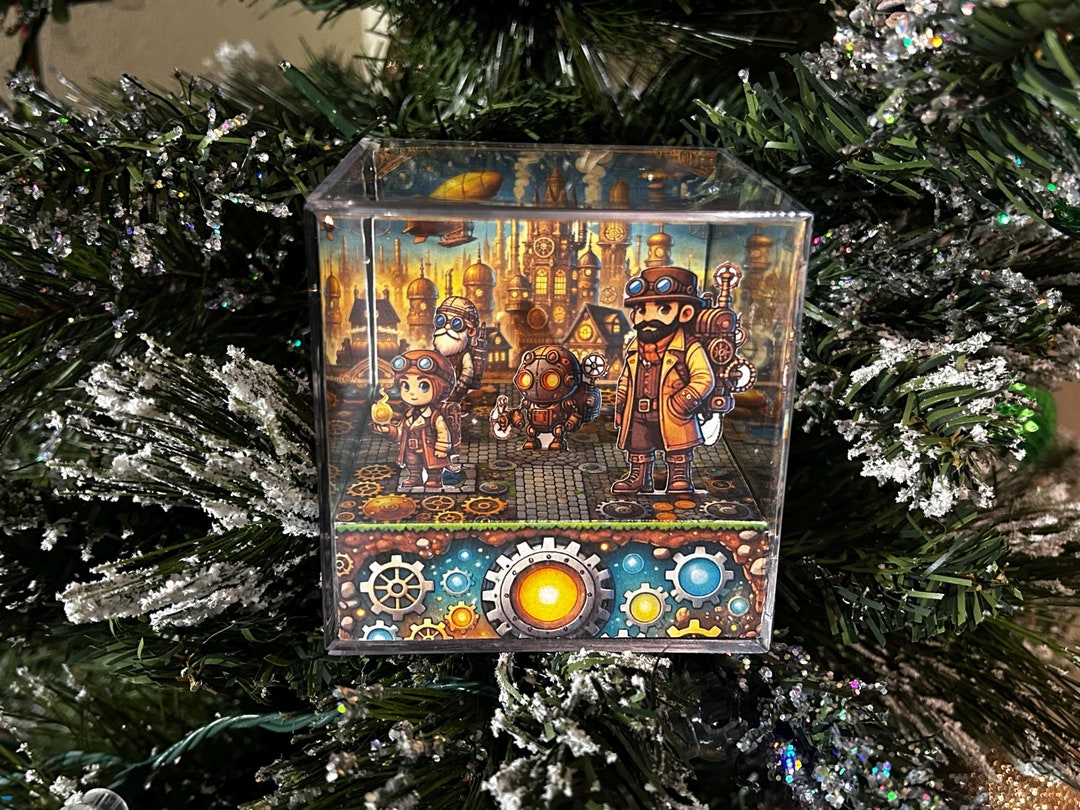 Steampunk Inventors 3D Diorama Cube - Gears & Gadgets Fantasy - Etsy