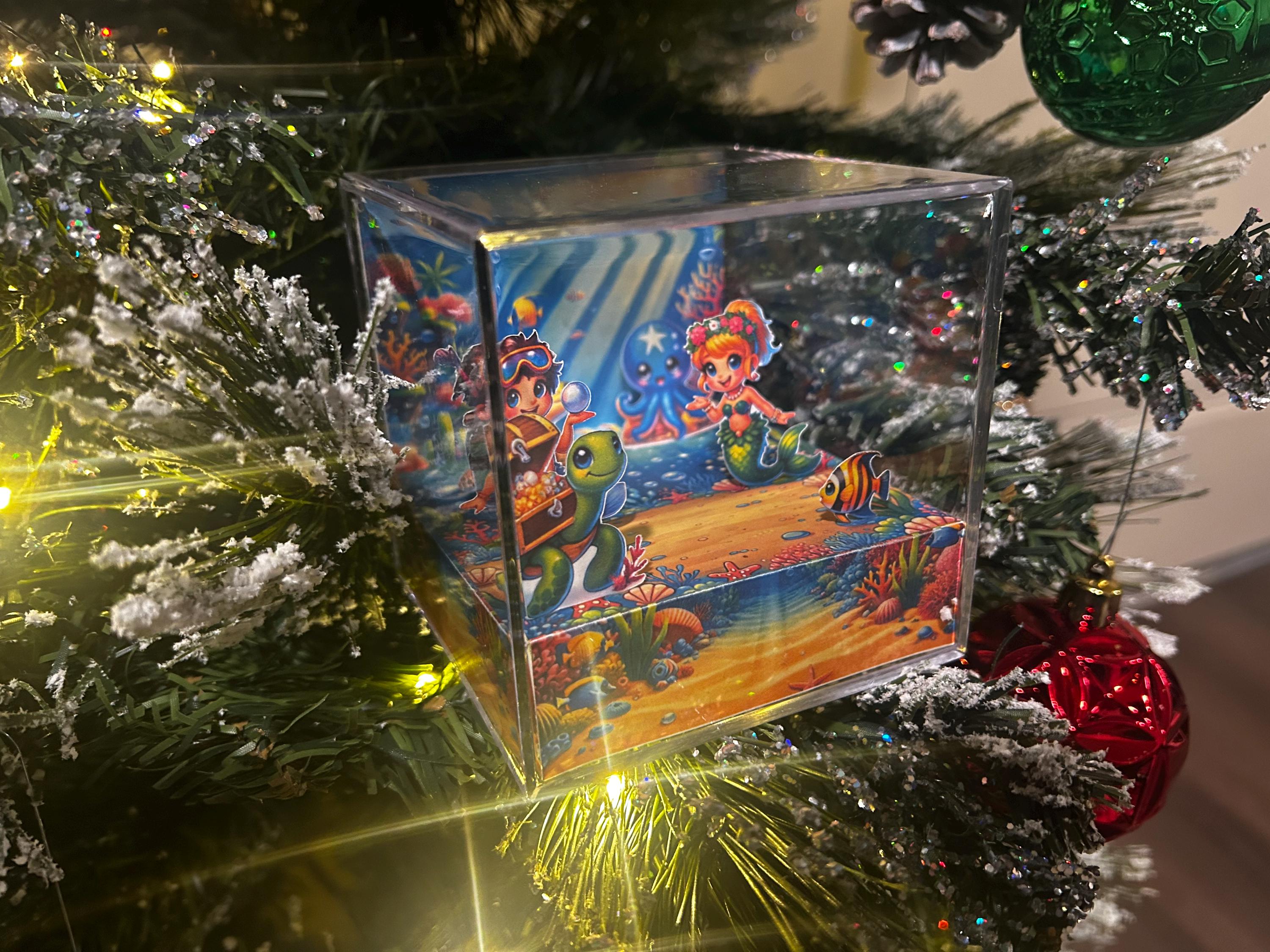 Mermaid Adventure 3D Art Cube Diorama – Handmade Underwater Fantasy ...