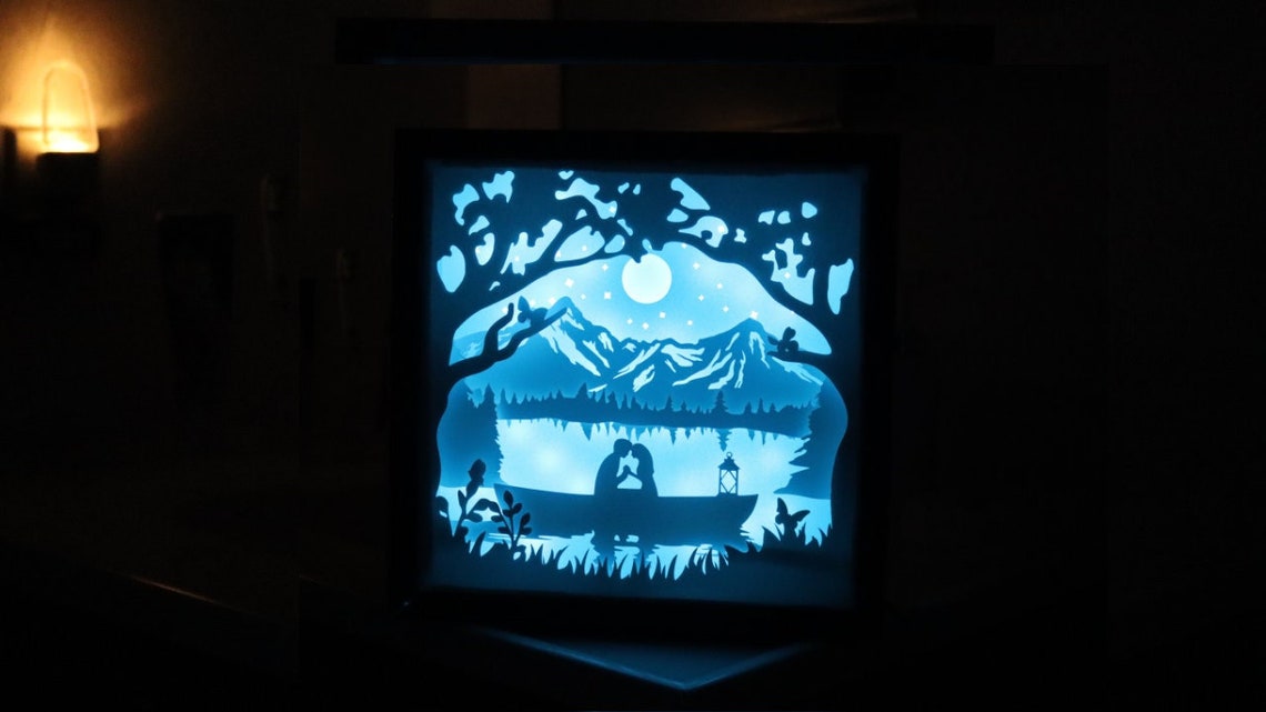 Paper Light Shadow Box SVG in Love Includes Youtube Tutorial - Etsy