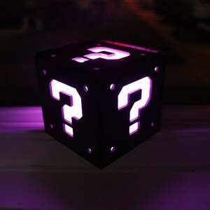 Super Mario Bros Cube Question Block LED Controller Basswood Valentine ...