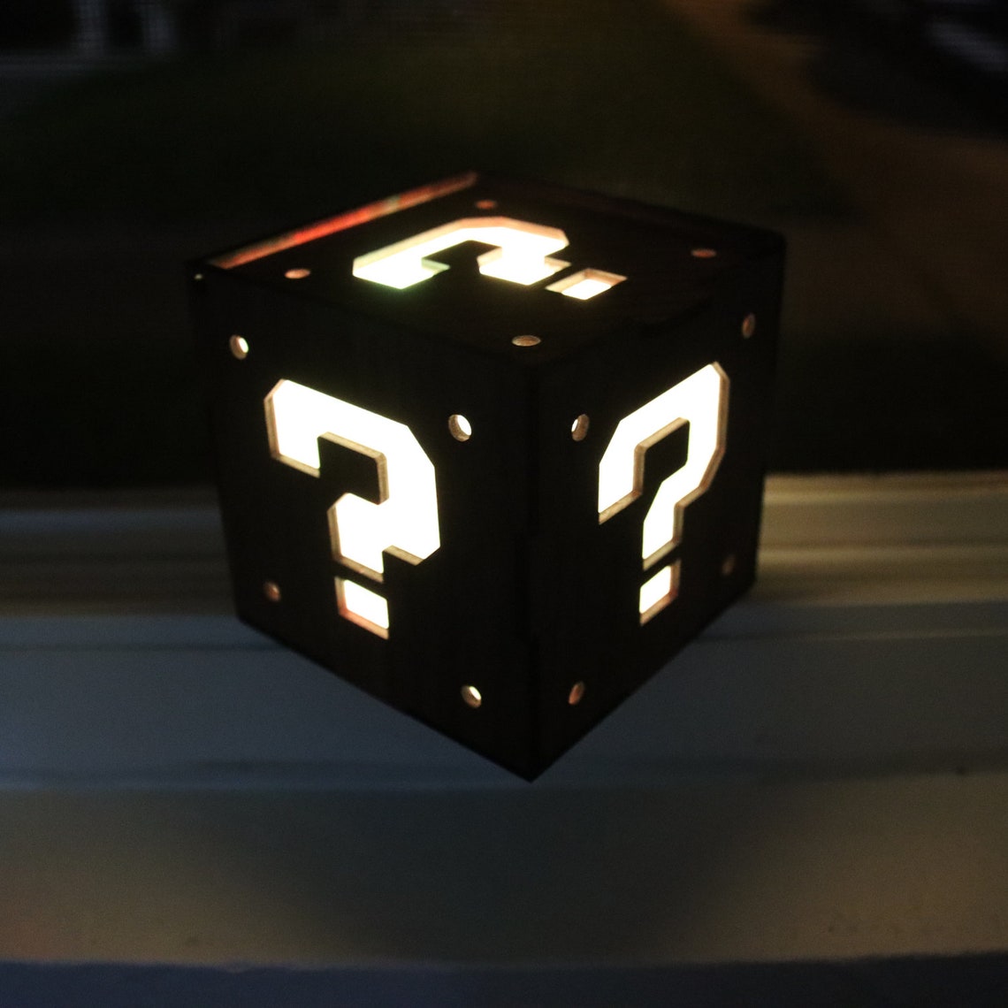 Super Mario Bros Cube Question Block LED Controller Basswood - Etsy