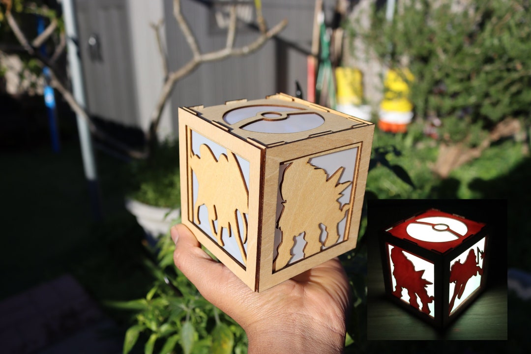 Pokémon Entei, Raikou, and Suicune 3D Cube Lamp Light Box Basswood ...