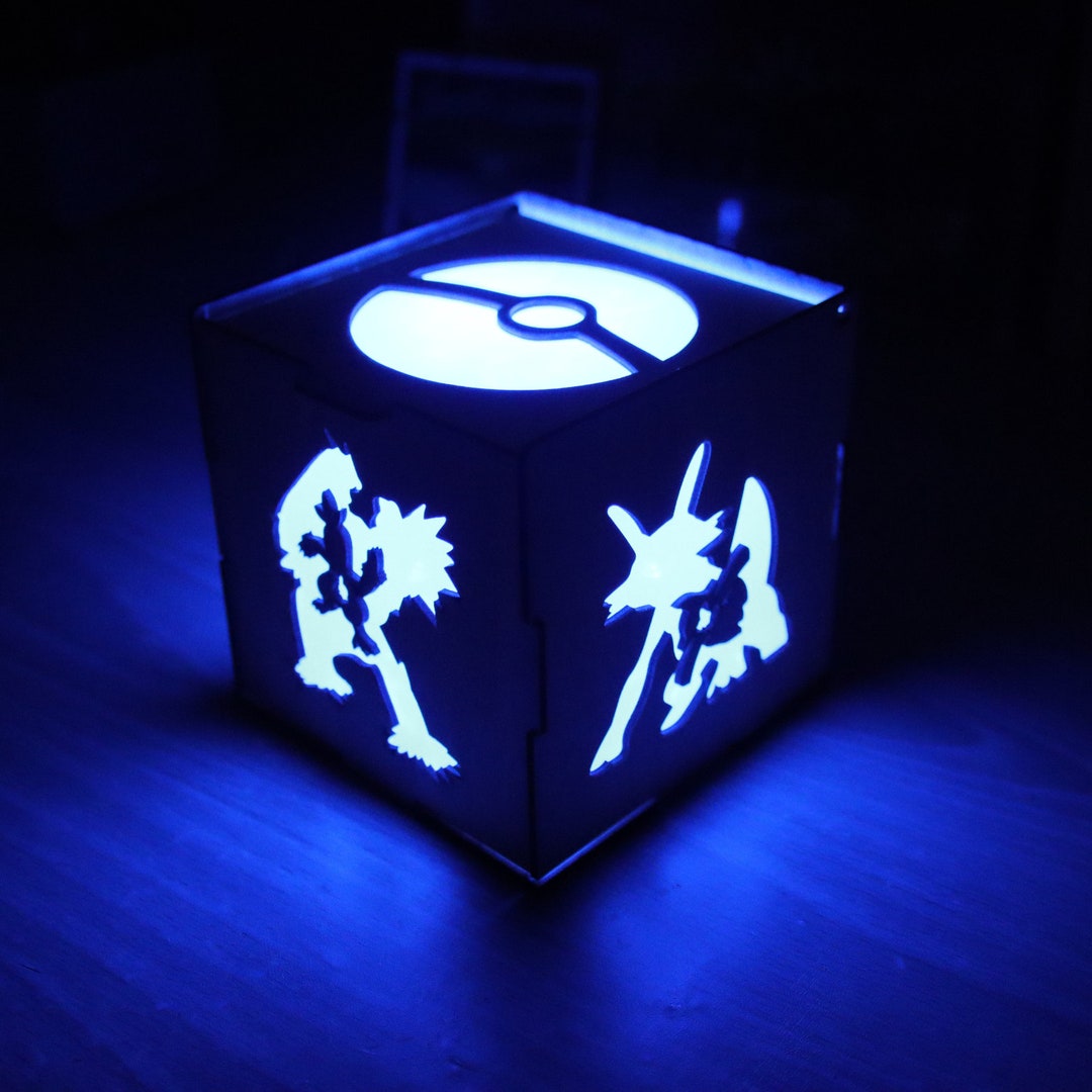 Pokémon Sceptile, Blaziken, Swampert 3D Cube Lamp Light Box Basswood ...